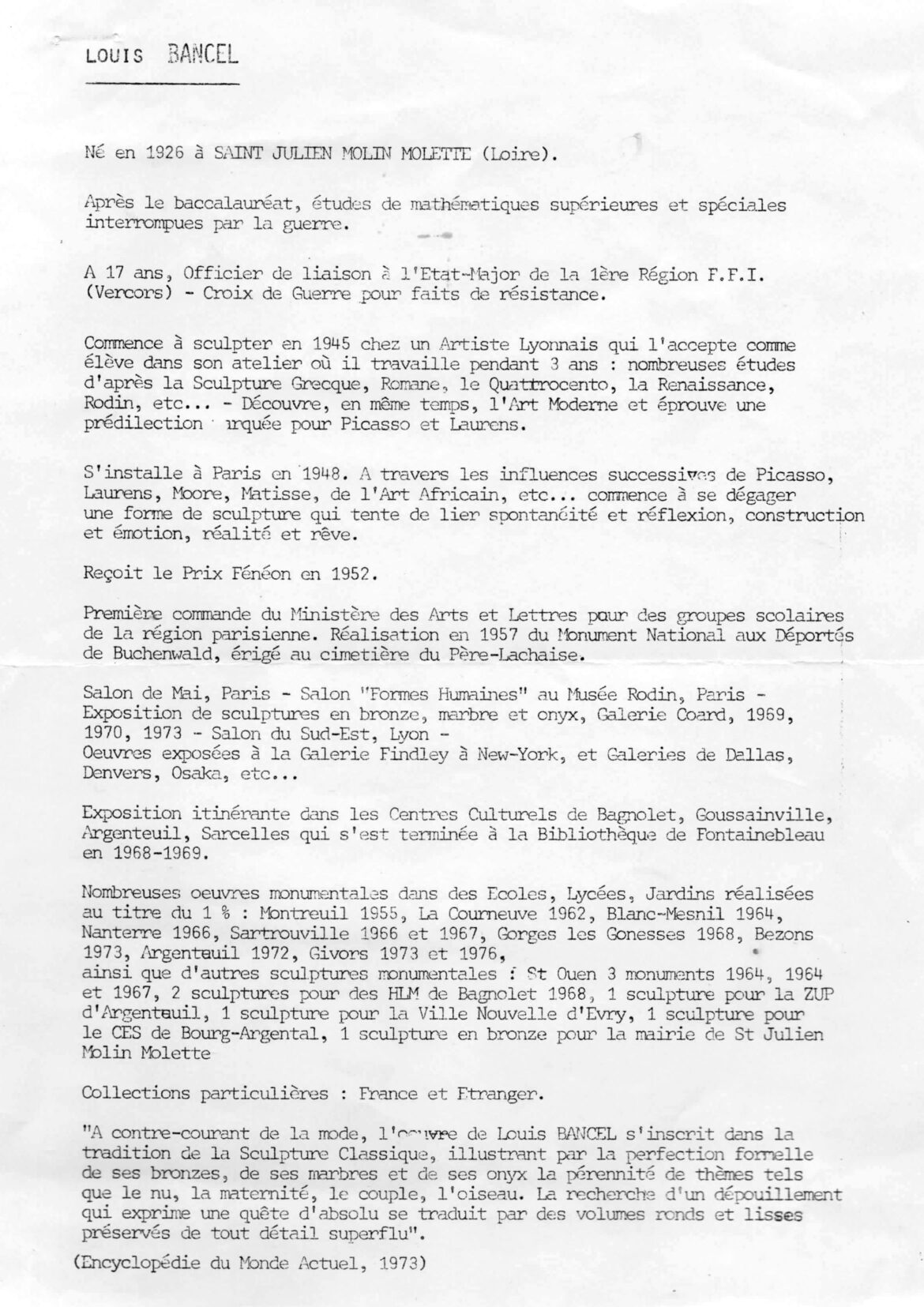 Louis Bancel – Patrimoine piraillon